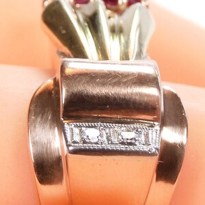 Retro Estate Vintage Ruby Engagement Ring Size 4.25 UK-H1/2 Platinum ...