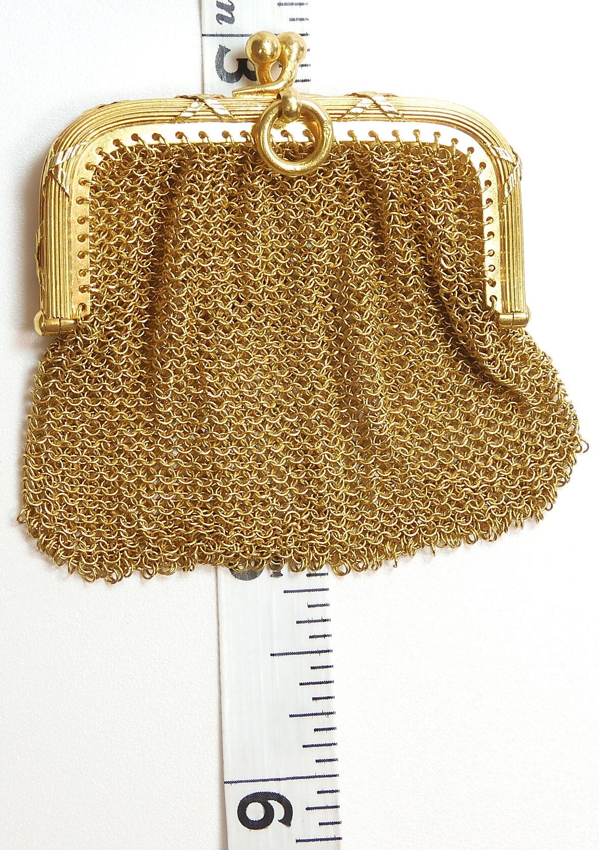 Victorian 1890's Edwardian French 23K Yellow Gold Mesh Purse 27.8 Grams ...