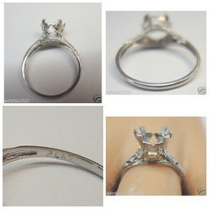 Antique Vintage Engagement Ring Setting Mounting Mount Platinum Hold 7 ...