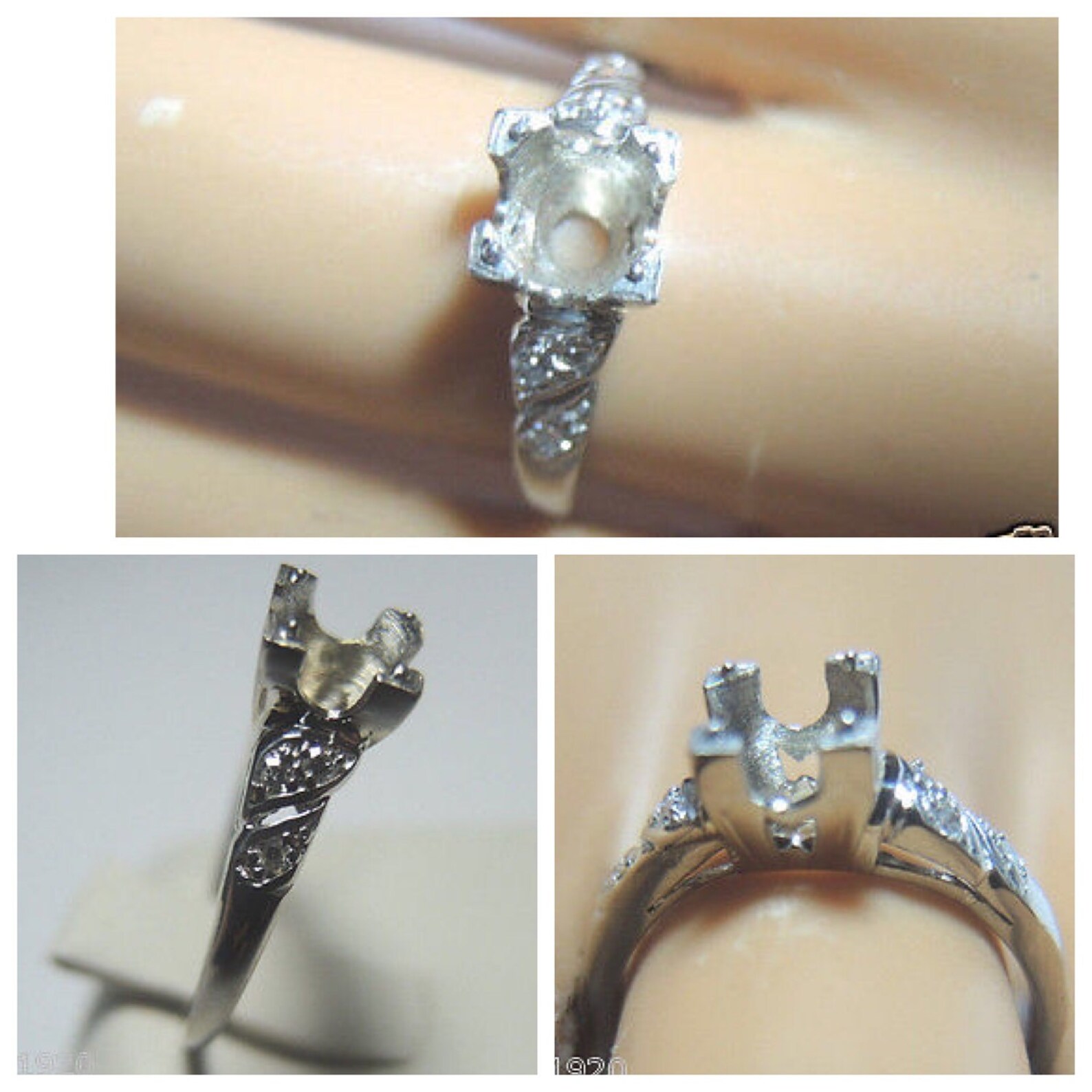 Antique Diamond Platinum Art Deco Engagement Ring Setting | Etsy