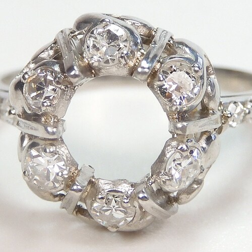Antique Art Deco Vintage Diamond Platinum Ring Setting - Etsy