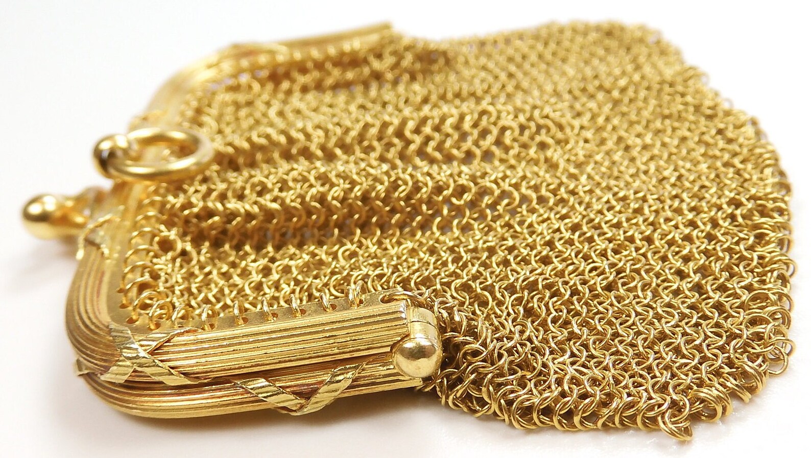 Victorian 1890's Edwardian French 23K Yellow Gold Mesh Purse 27.8 Grams ...