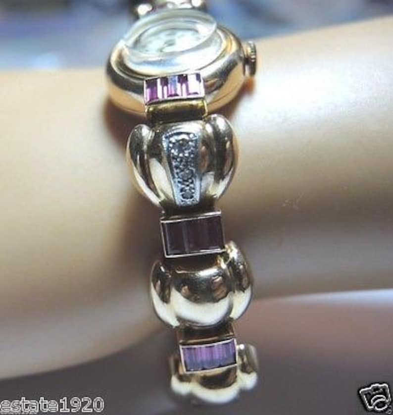Retro Bonheur Ladies Diamond Ruby Watch - Etsy