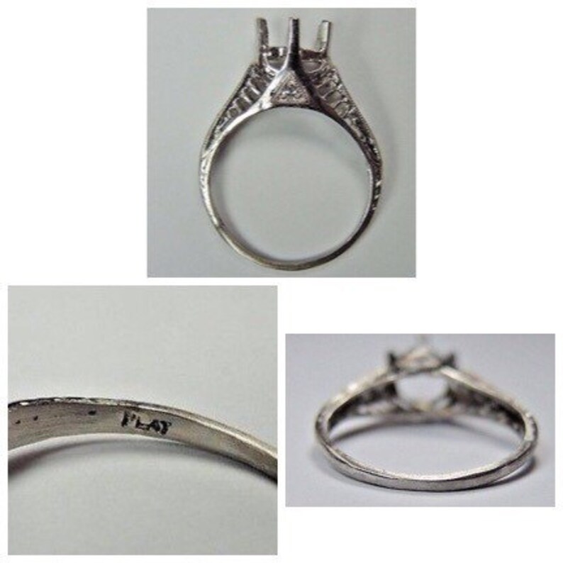 Antique Vintage Art Deco Platinum Engagement Ring Setting - Etsy
