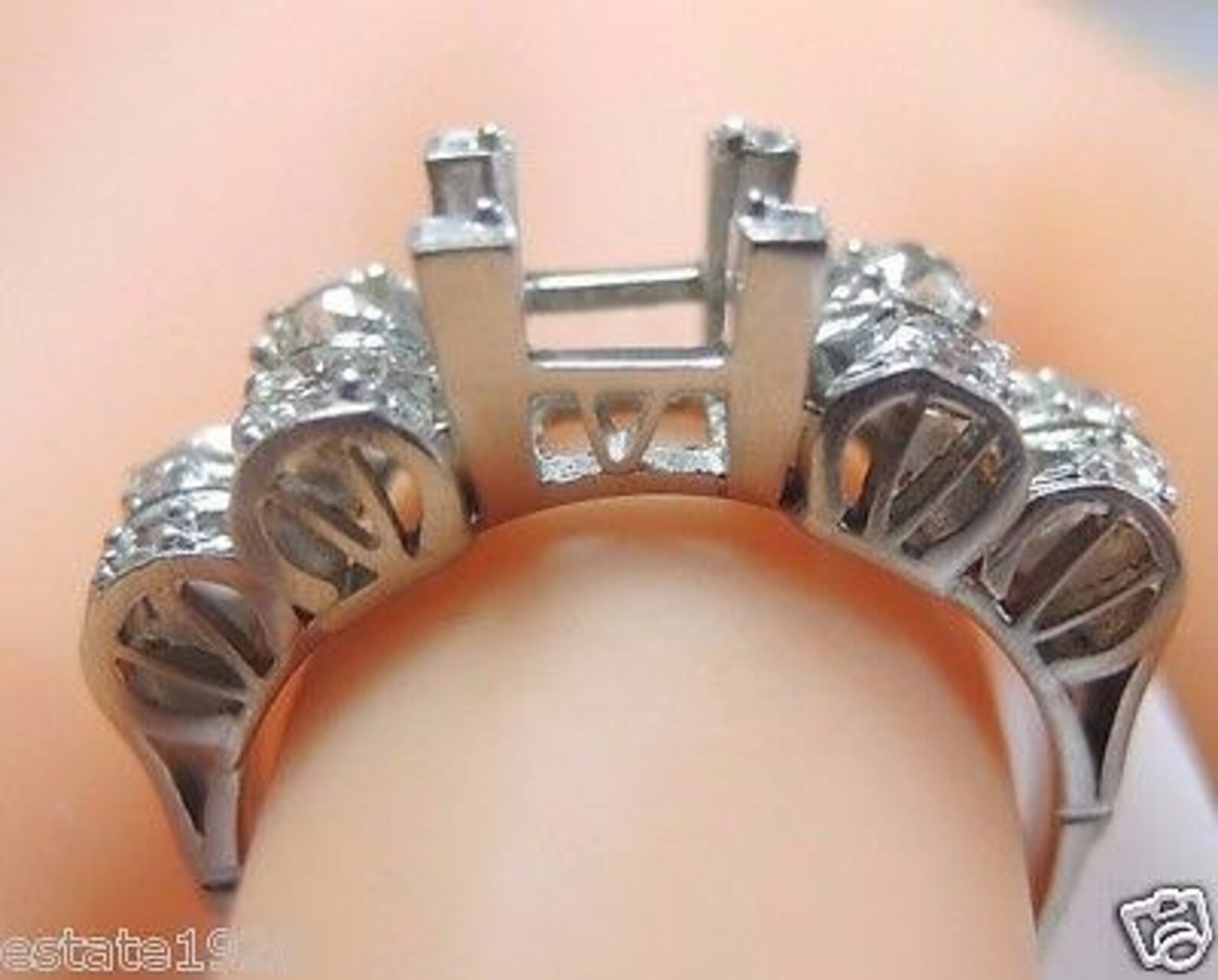 Antique Diamond Platinum Art Deco Engagement Ring Setting - Etsy