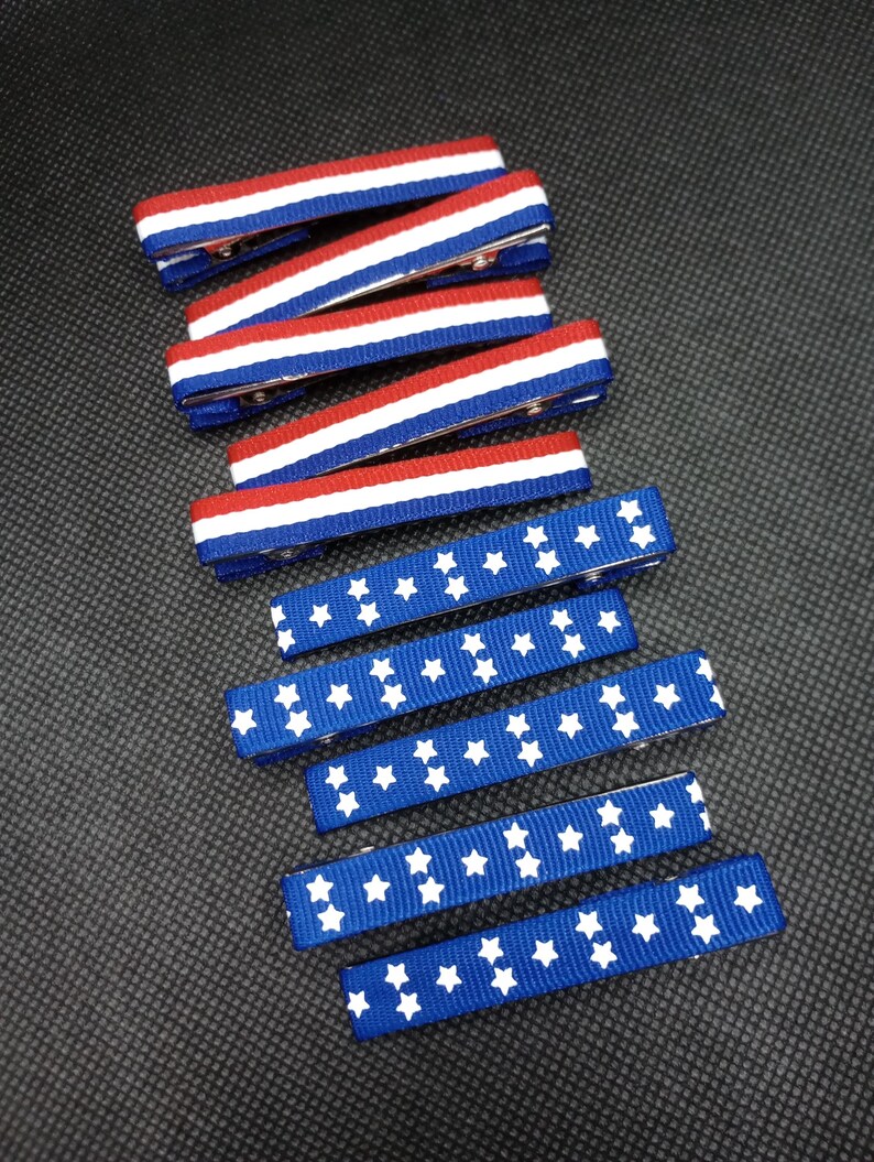 Lined Alligator Clips With Teeth, Patriotic Alligator Clips, Hairbow ...