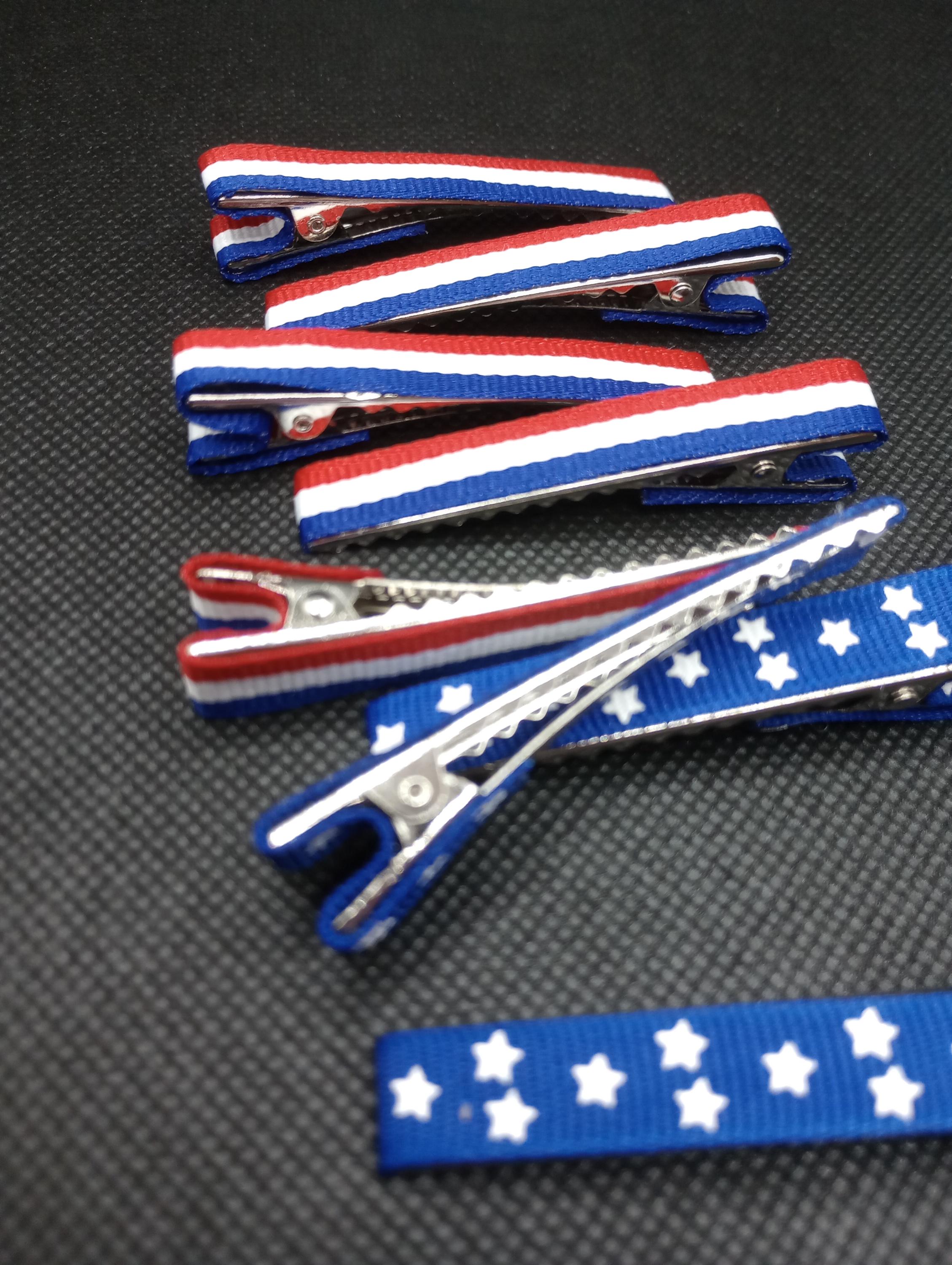 Lined Alligator Clips With Teeth, Patriotic Alligator Clips, Hairbow ...
