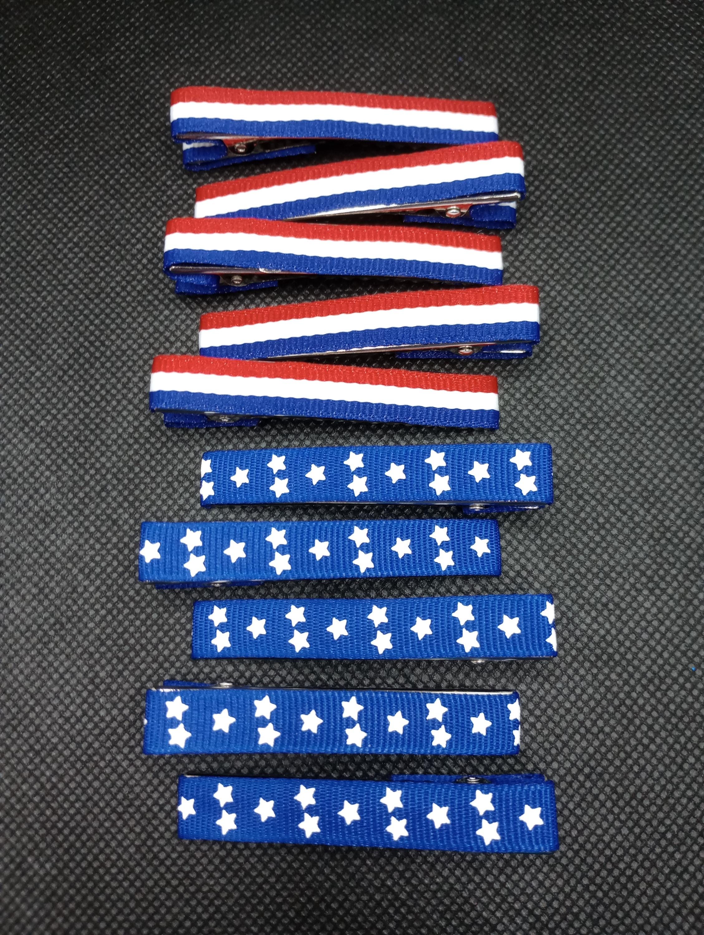 Lined Alligator Clips With Teeth, Patriotic Alligator Clips, Hairbow ...