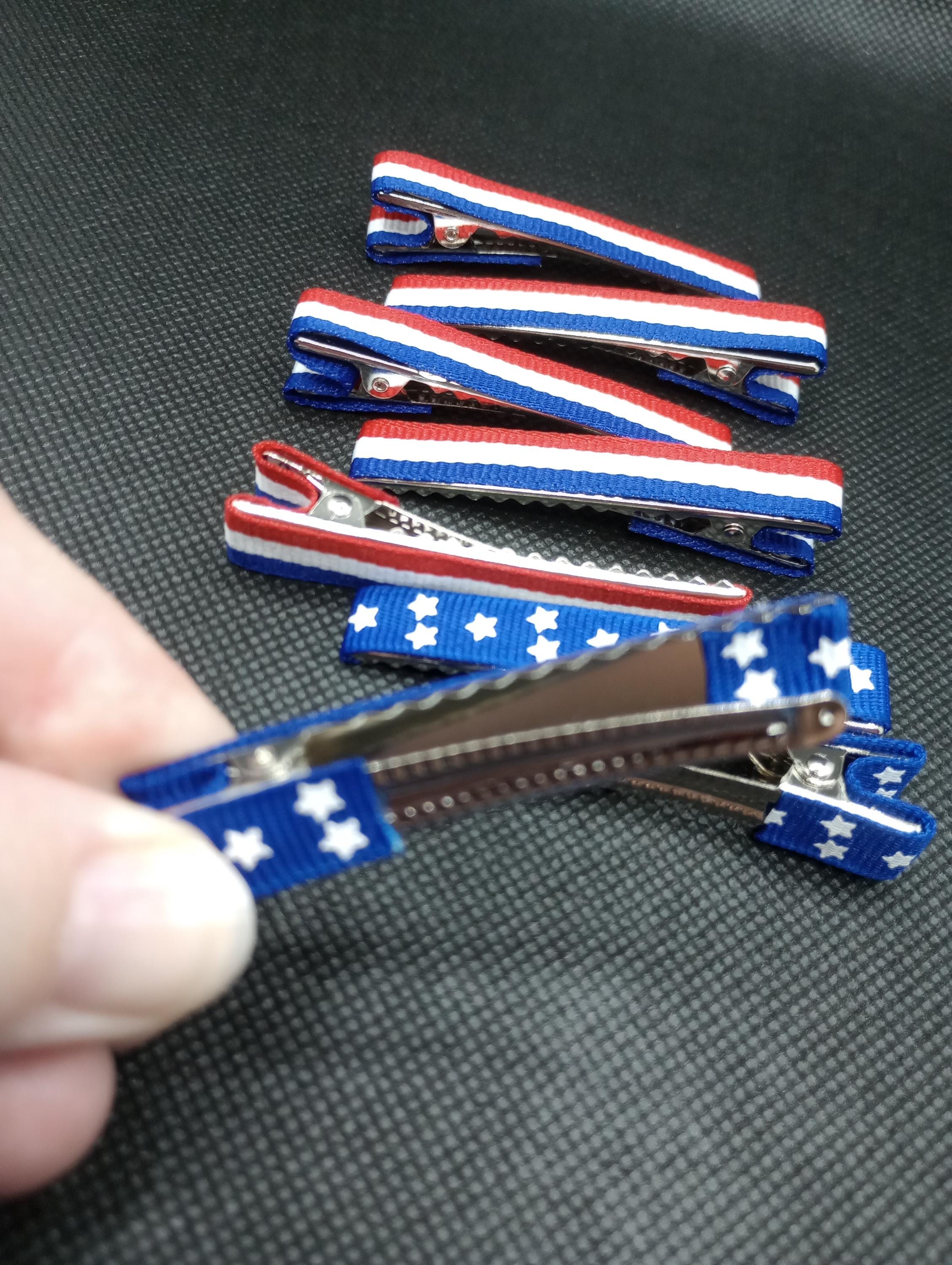 Lined Alligator Clips With Teeth, Patriotic Alligator Clips, Hairbow ...