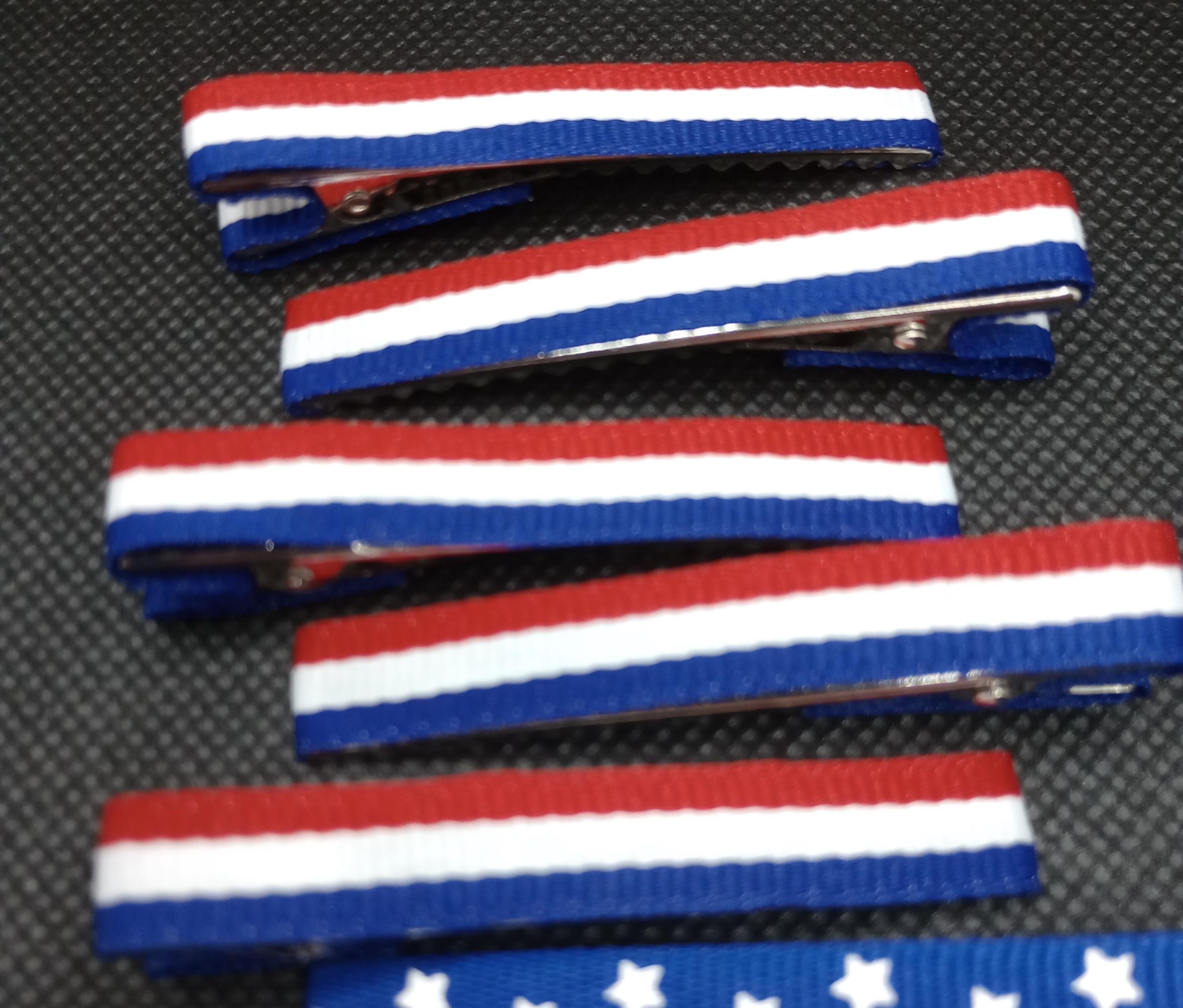 Lined Alligator Clips With Teeth, Patriotic Alligator Clips, Hairbow ...