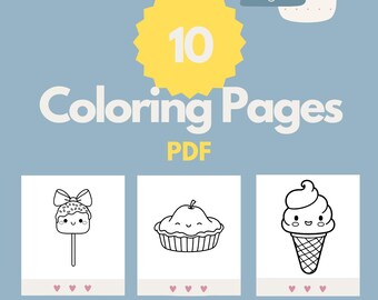 25 Desserts Coloring Book for Kids and Adults,sweet Treats to Color and ...
