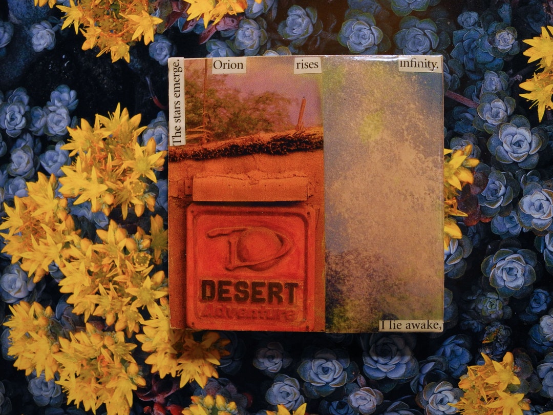 Desert Adventure: Found Poem Collage on Recycled Tile Magnet - Etsy