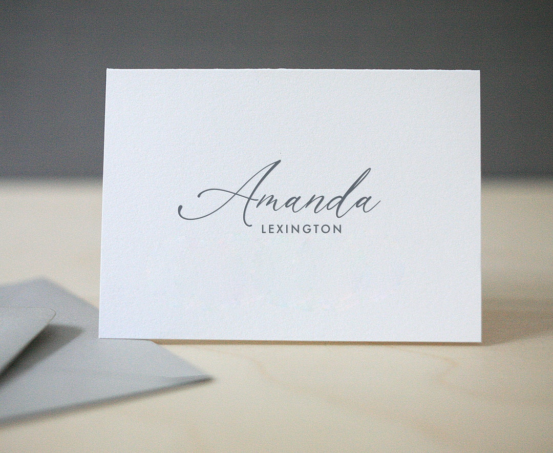 Amanda Letterpress Stationery - Personalized Notecards, Custom ...