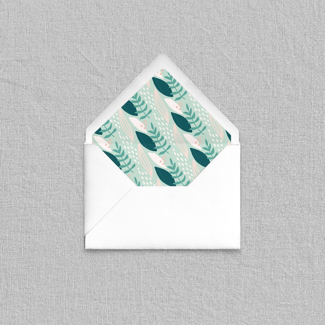 April Showers Envelope Liners - Add-on for Custom Stationery, Modern ...
