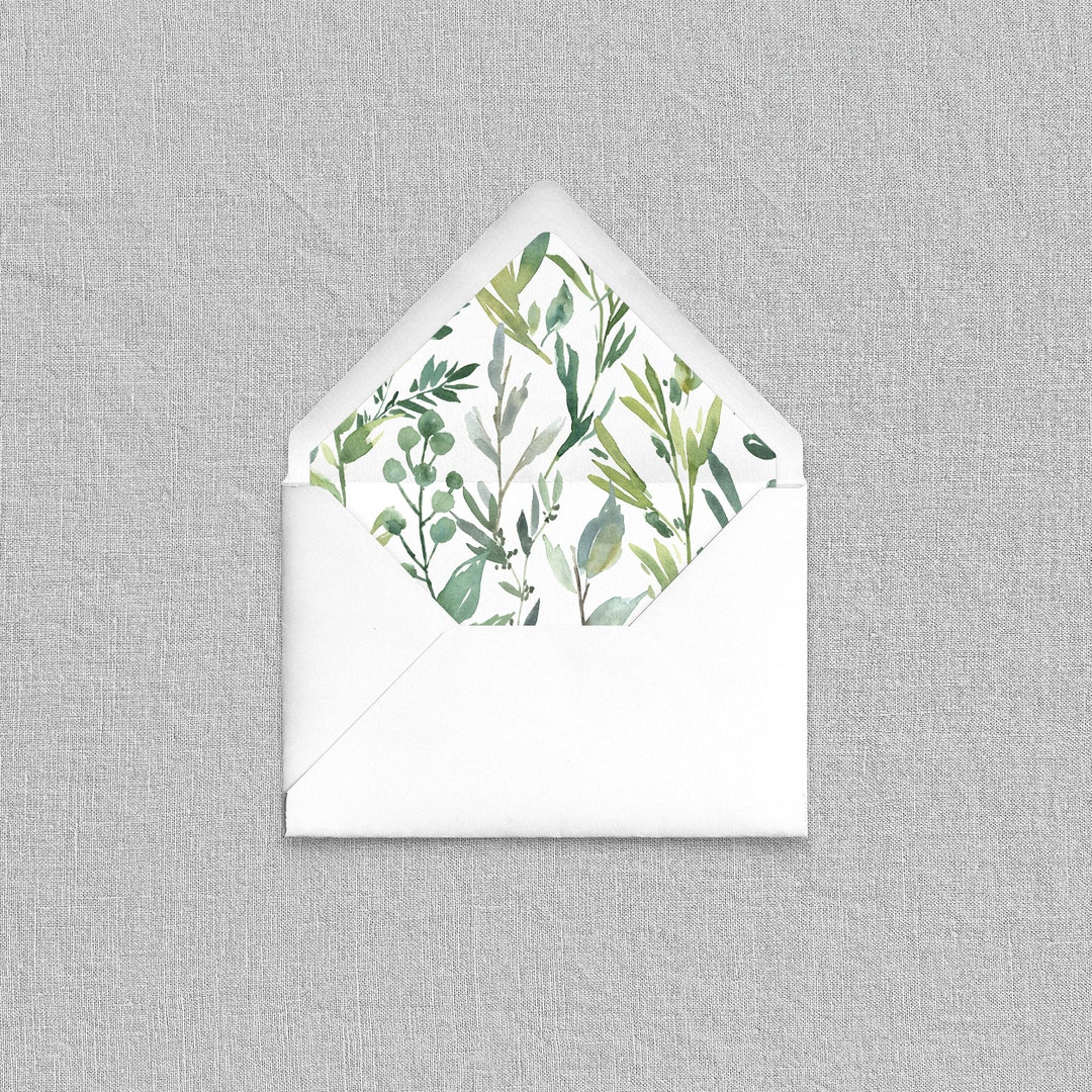 Branch Pattern Envelope Liners - Add-on for Custom Stationery, Modern ...