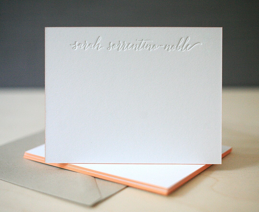 Personalized Letterpress Notecards - Signature Custom Stationery ...