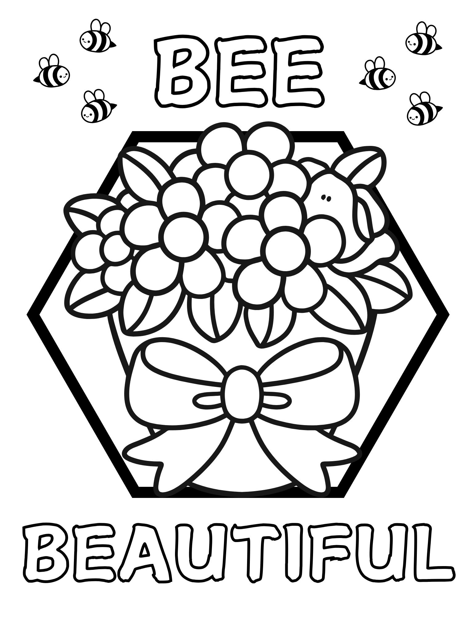 15 Bee Coloring Pages /printable - Etsy