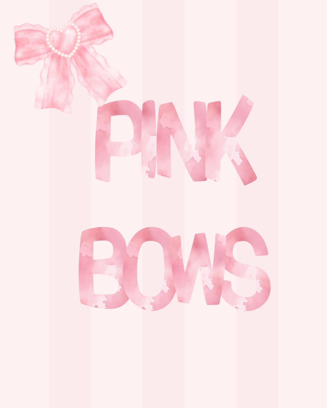 PINK BOW Wall Decor Digital Printable Canva Link - Etsy