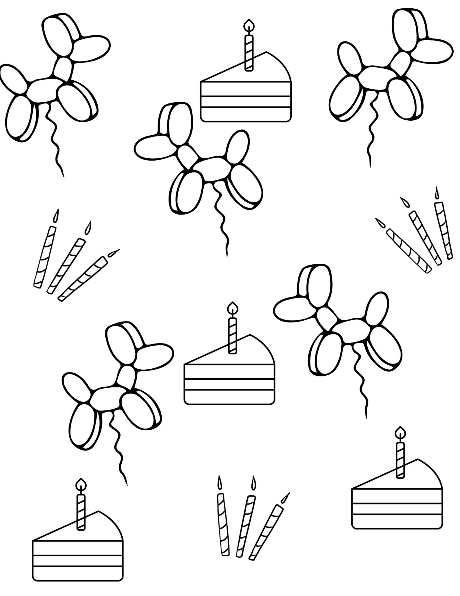 10 Printable Balloon Dog Coloring Pages - Etsy