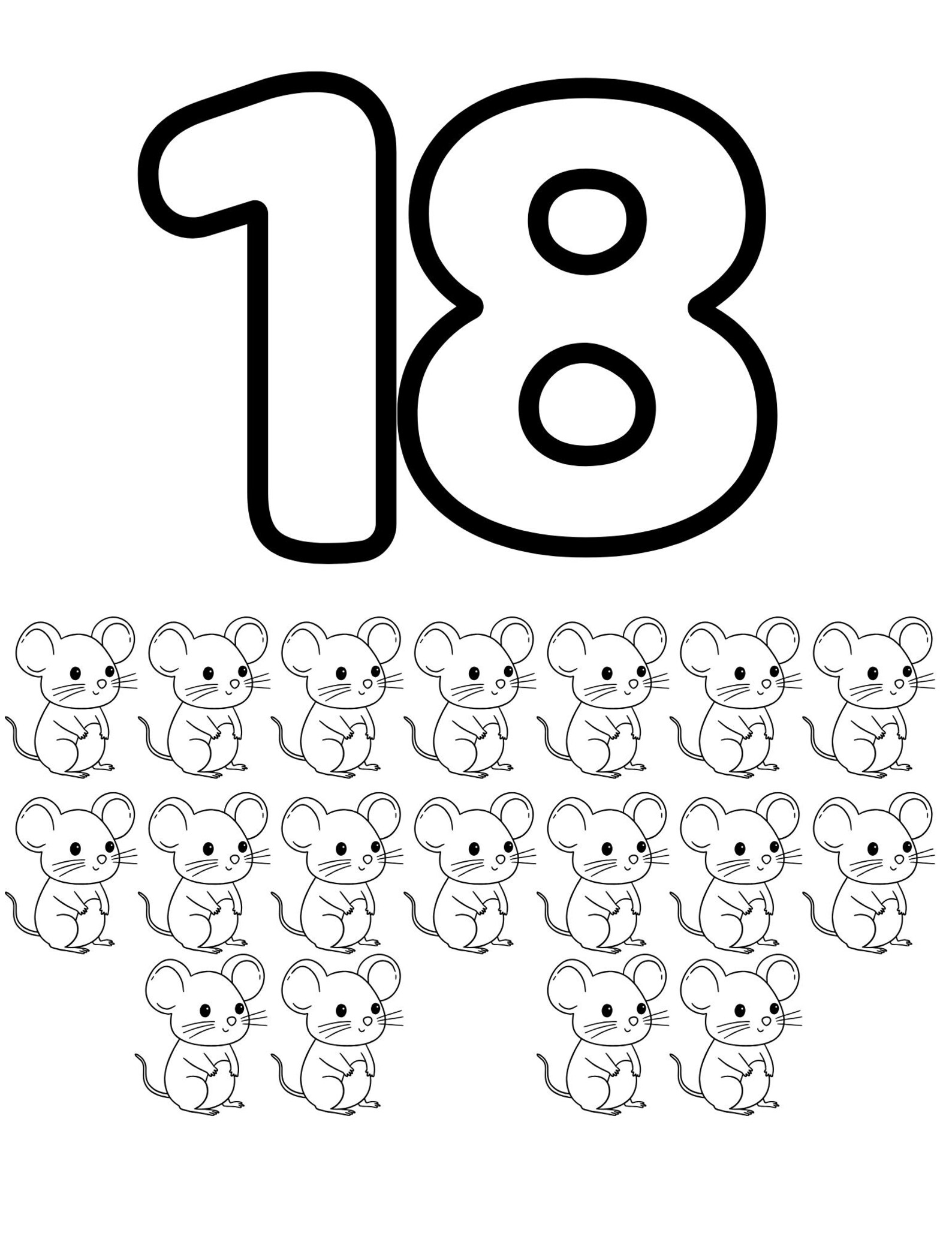 Numbers 1-20 Coloring Pages - Etsy