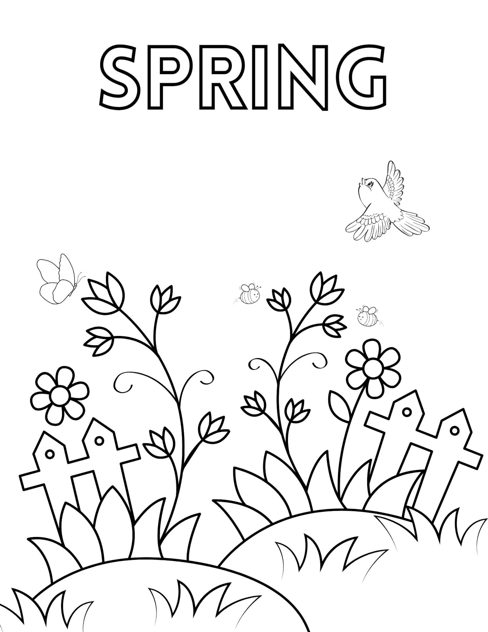 10 Printable Spring Coloring and Counting Activity Pages for Kids. - Etsy