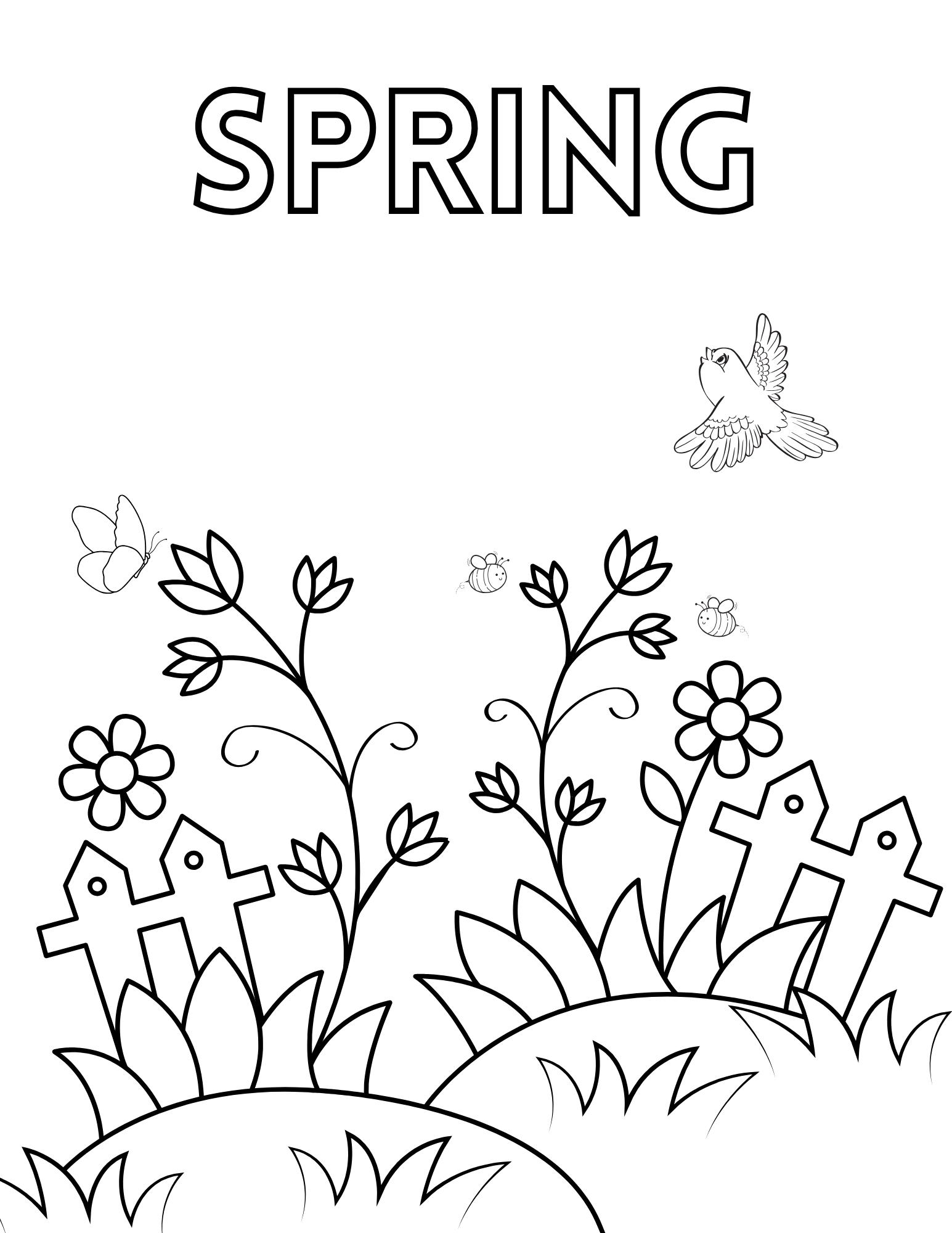 10 Printable Spring Coloring and Counting Activity Pages for Kids. - Etsy