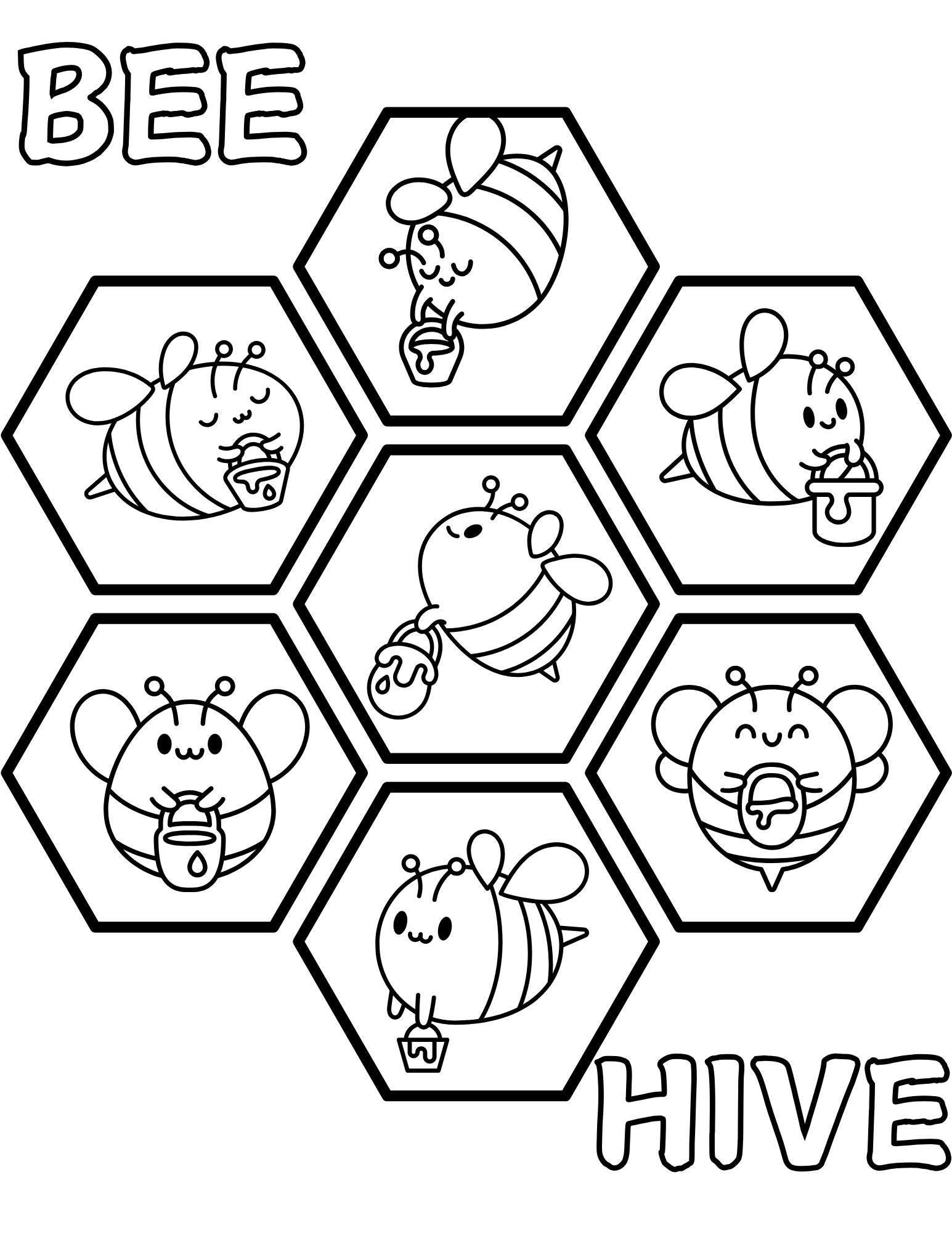 15 Bee Coloring Pages /printable - Etsy