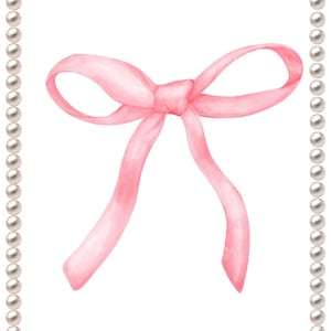 PINK BOW Wall Decor Digital Printable Canva Link - Etsy