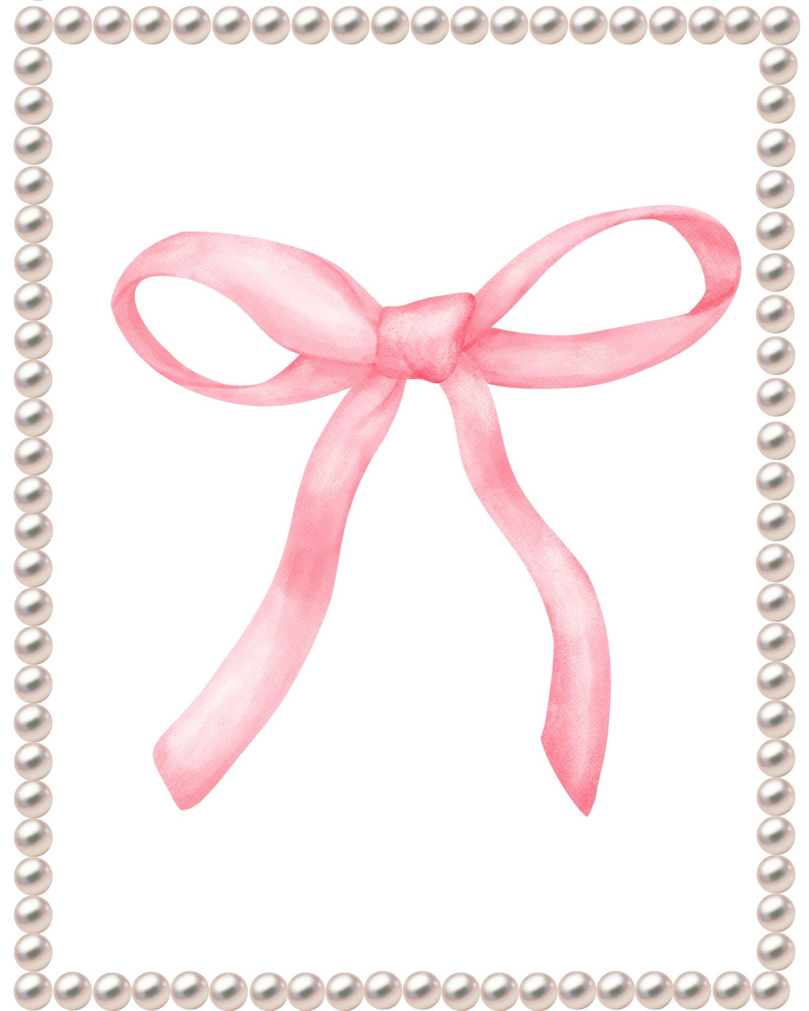 PINK BOW Wall Decor Digital Printable Canva Link - Etsy