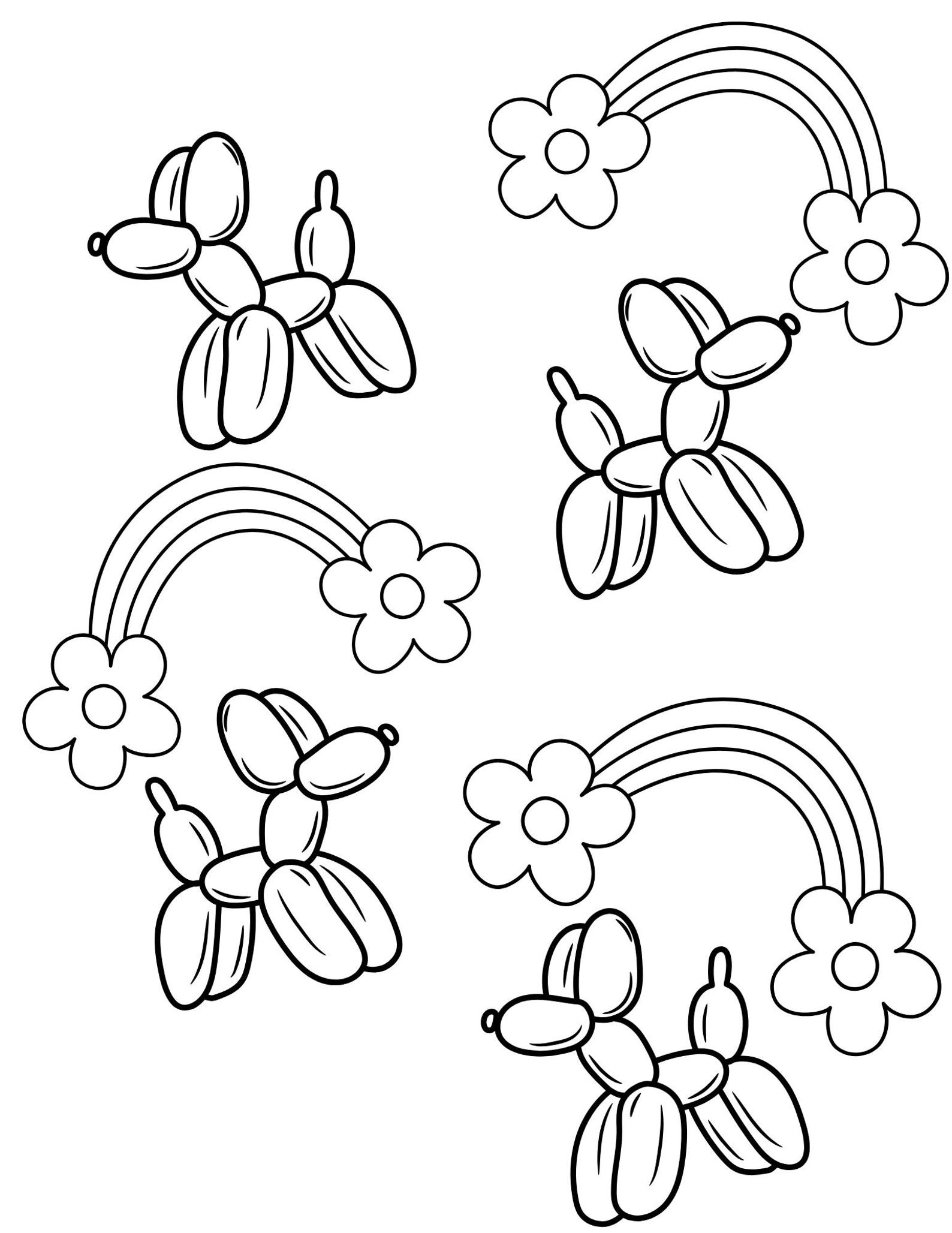 10 Printable Balloon Dog Coloring Pages - Etsy