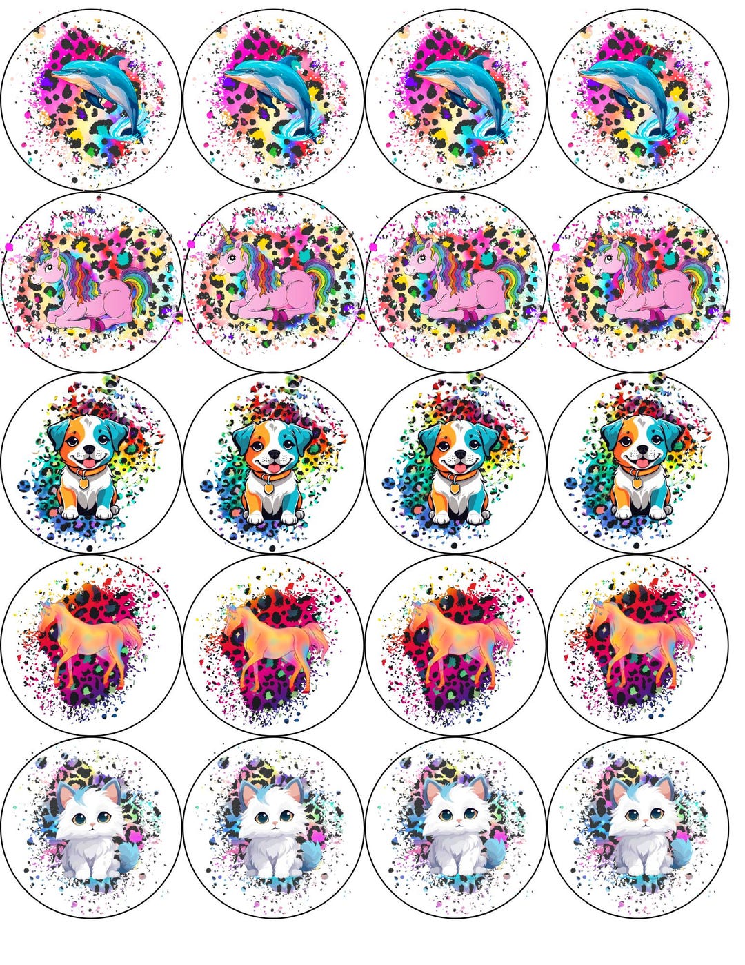 Printable Lisa Frank Theme Stickers - Etsy