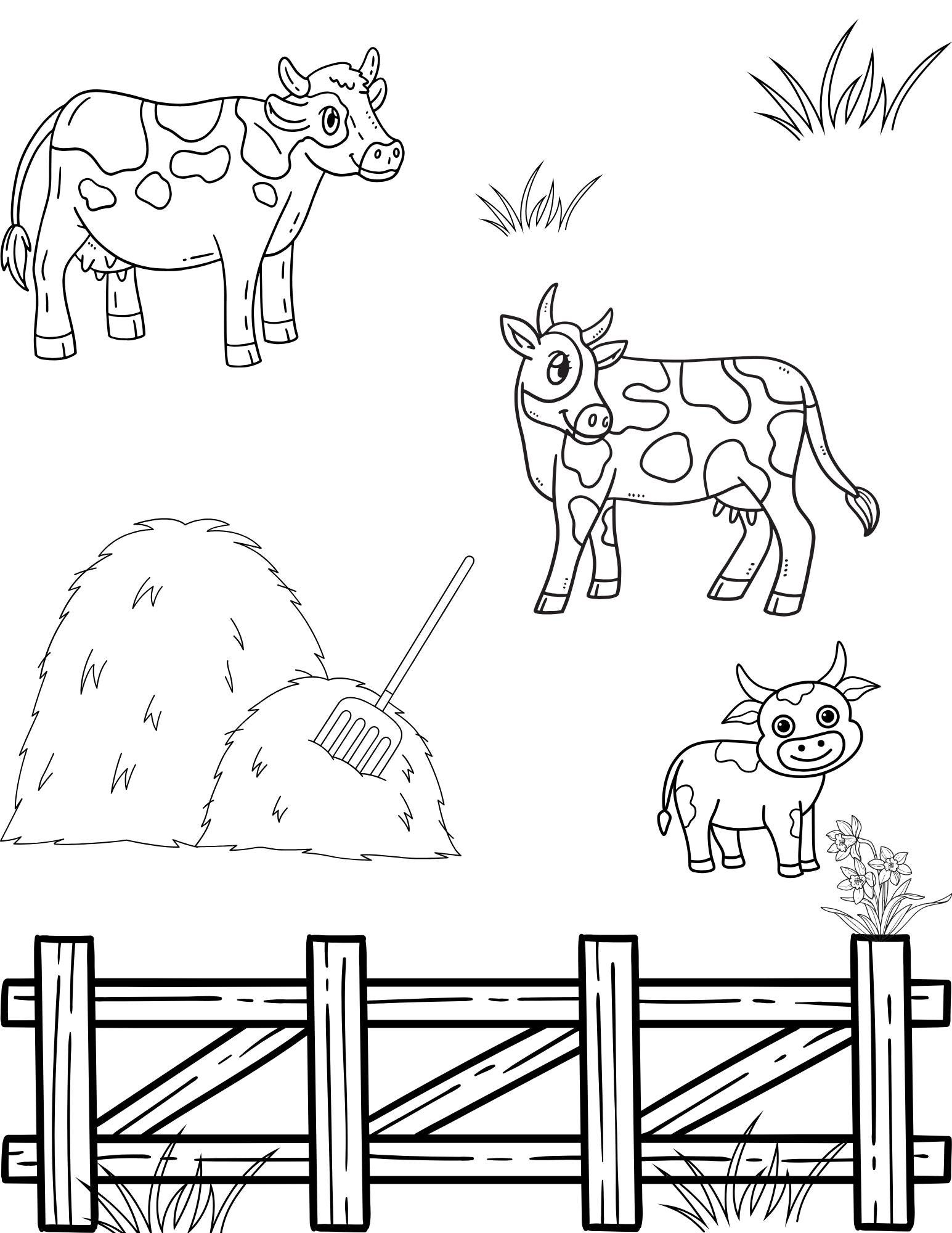10 Printable Kids Farm Coloring Pages - Etsy