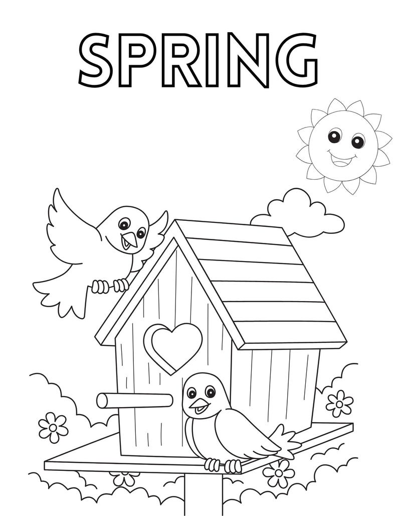 10 Printable Spring Coloring and Counting Activity Pages for Kids. - Etsy