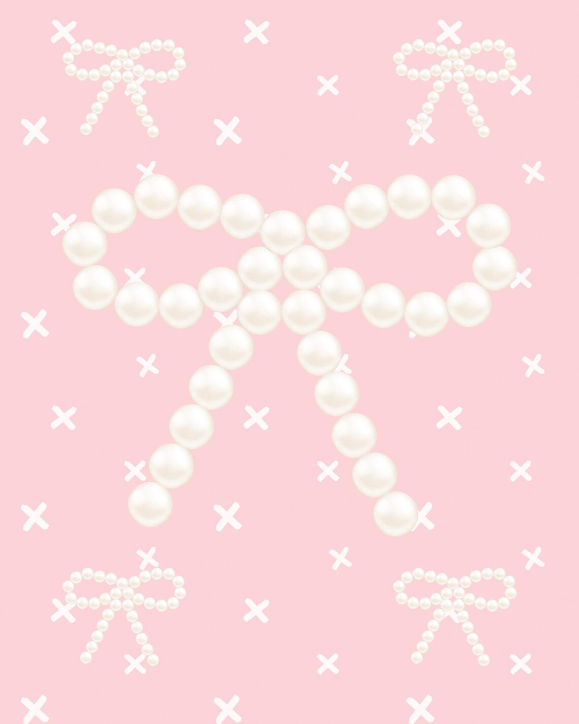 PINK BOW Wall Decor Digital Printable Canva Link - Etsy