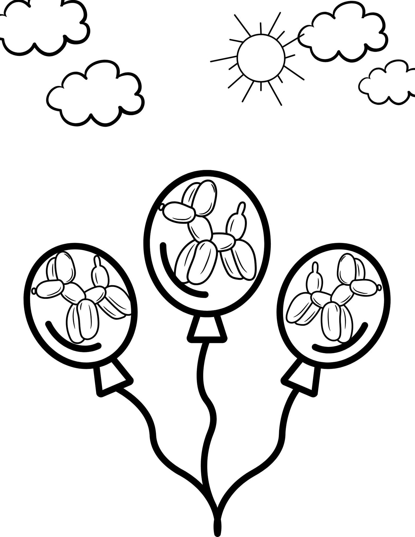 10 Printable Balloon Dog Coloring Pages - Etsy