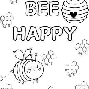15 Bee Coloring Pages /printable - Etsy