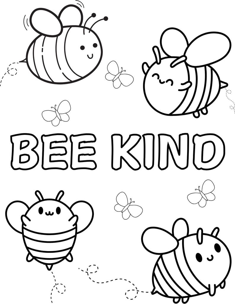 15 Bee Coloring Pages /printable - Etsy