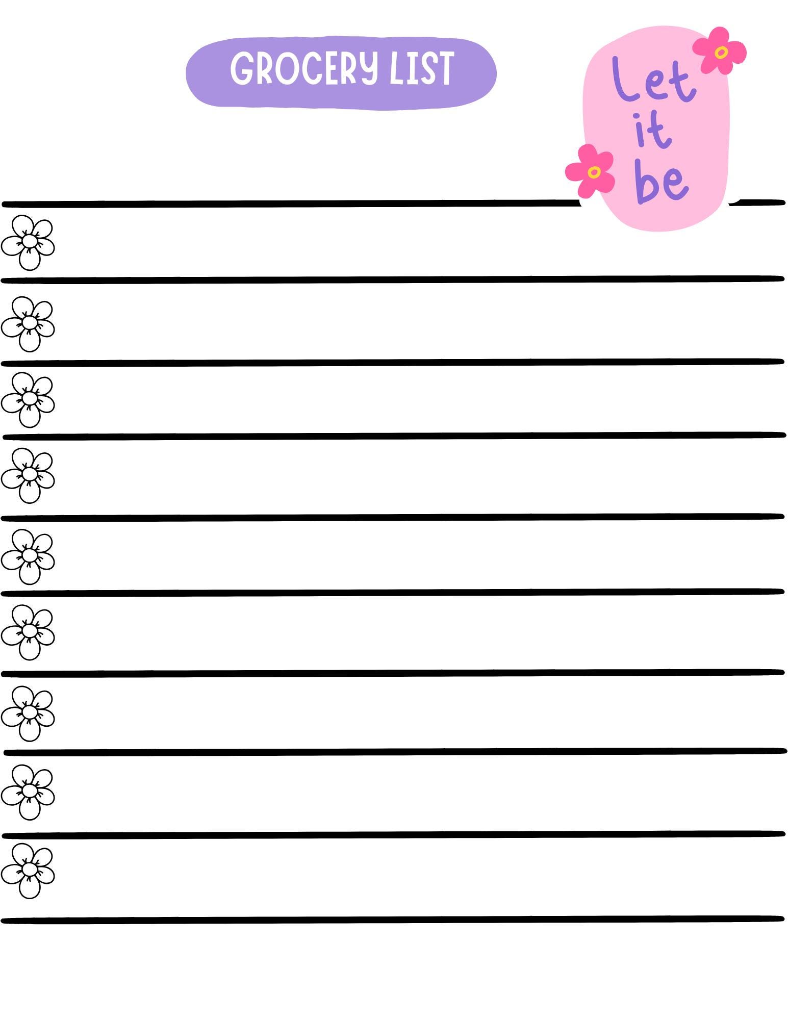 30 Positive Printable Shopping and Organization Lists - Etsy