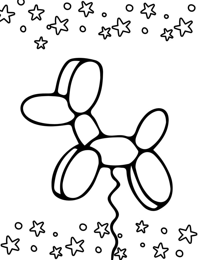 10 Printable Balloon Dog Coloring Pages - Etsy UK
