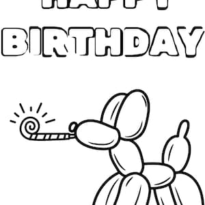 10 Printable Balloon Dog Coloring Pages - Etsy UK