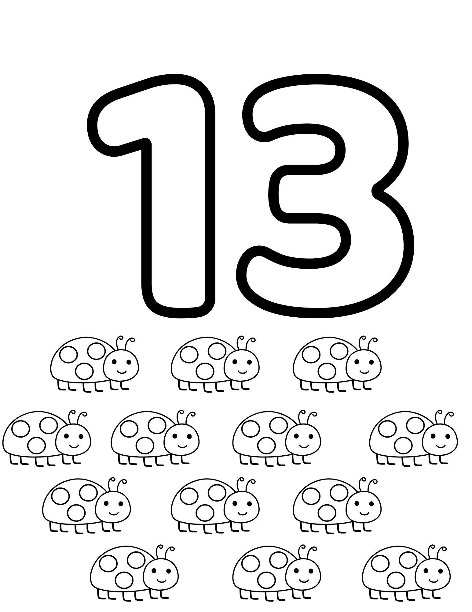Numbers 1-20 Coloring Pages - Etsy