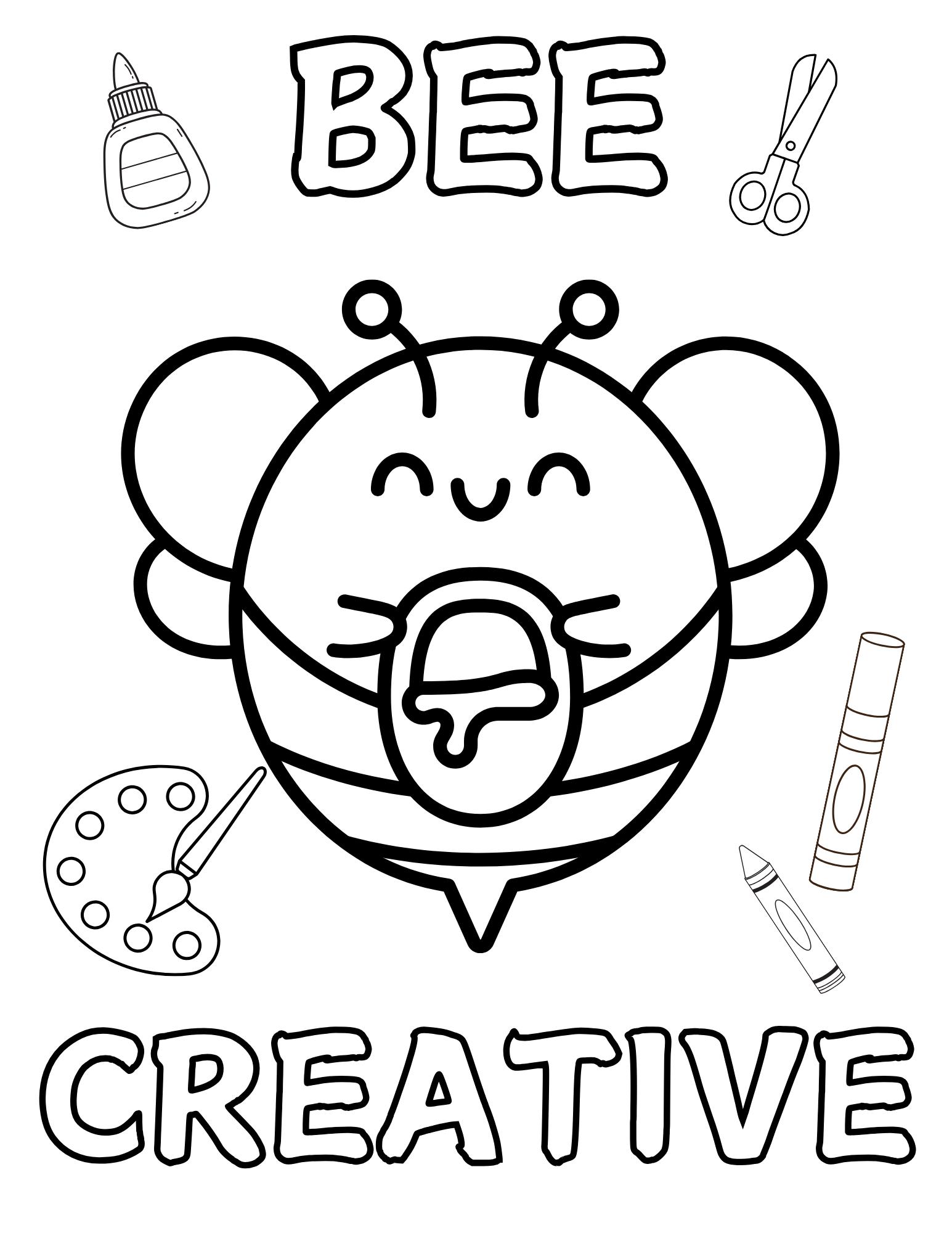 15 Bee Coloring Pages /printable - Etsy