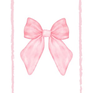 PINK BOW Wall Decor Digital Printable Canva Link - Etsy