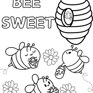 15 Bee Coloring Pages /printable - Etsy