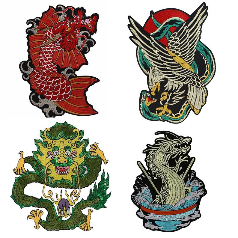Large Chinese Dragon Patches Mythical Creatures, Back Patch Dragon Iron ...