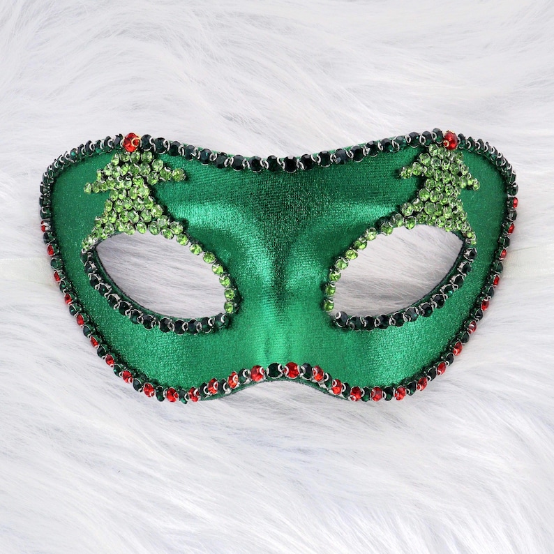 Green Christmas Masquerade Mask by PURELYNOOK • Venetian Mardi Gras ...