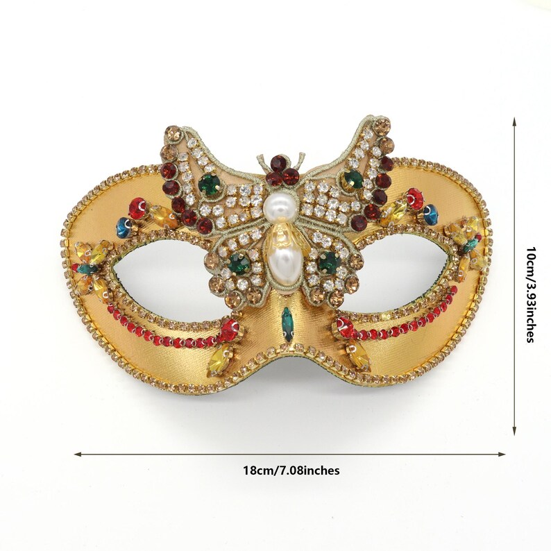 Gold Butterfly Masquerade Mask: Venetian Mardi Gras Mask With Red ...
