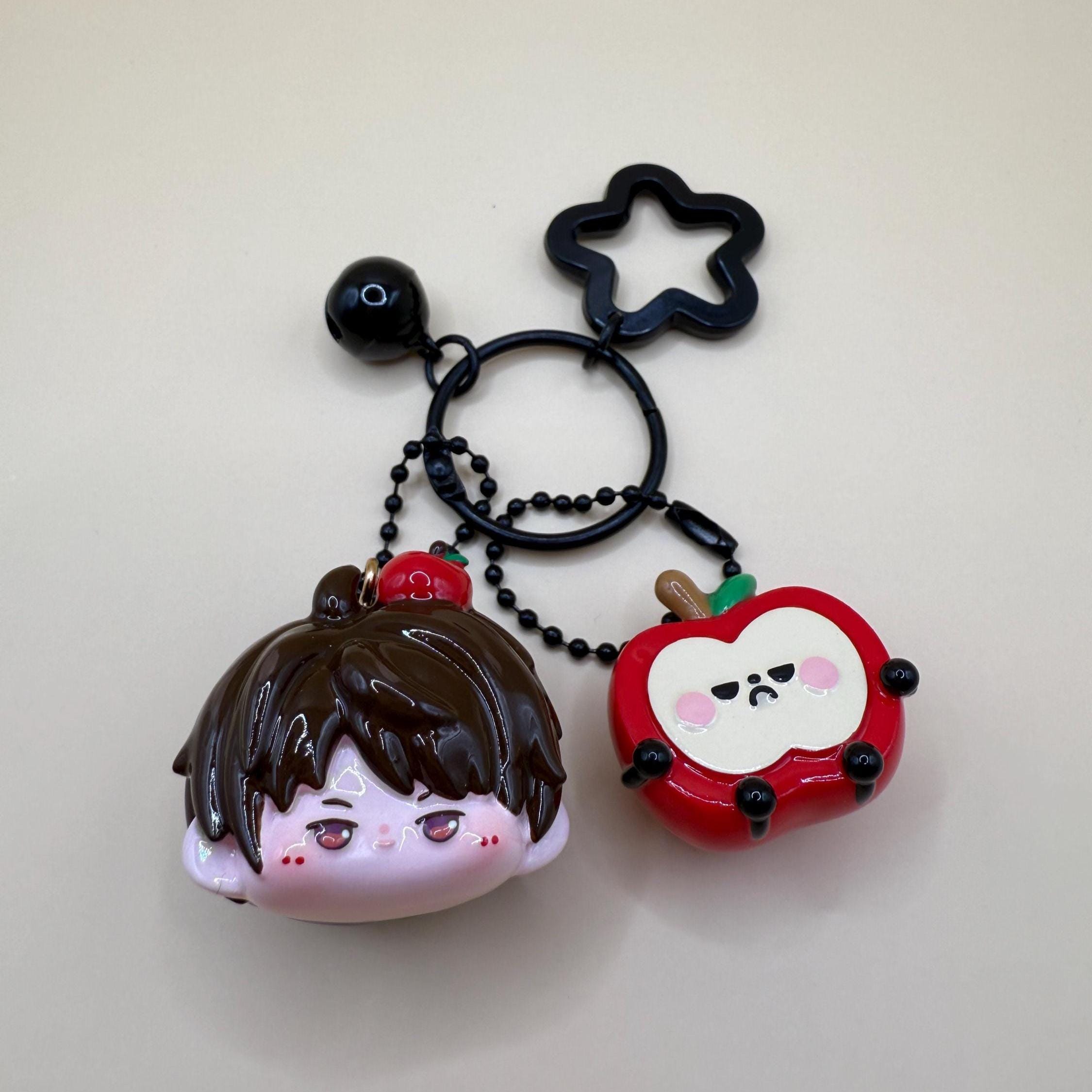 Love and Deepspace | Adorable Caleb Keychain & Red Apple Charm | Xavier ...