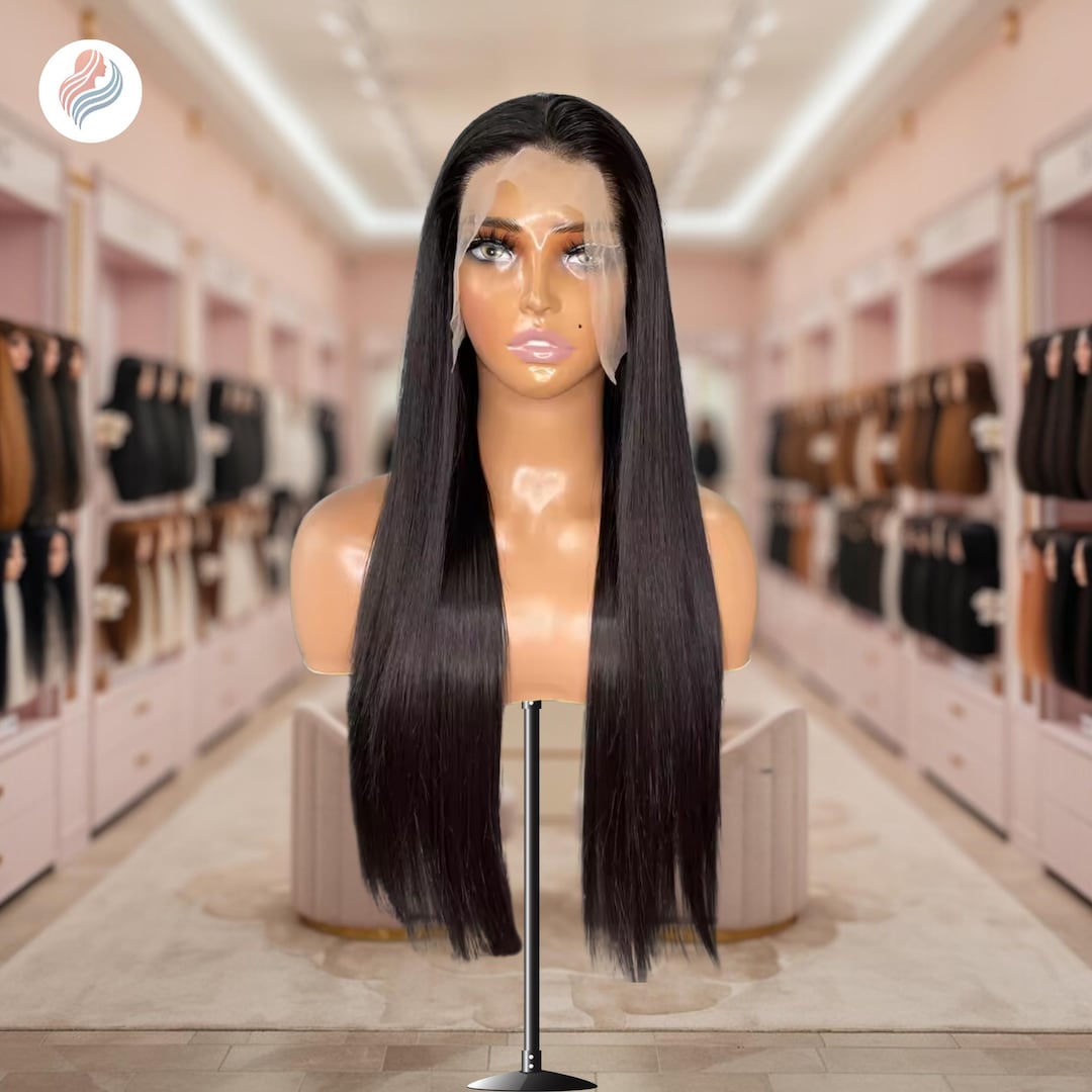 26" Black Straight Lace Front Wig: Futura Synthetic, Heat-resistant - Etsy