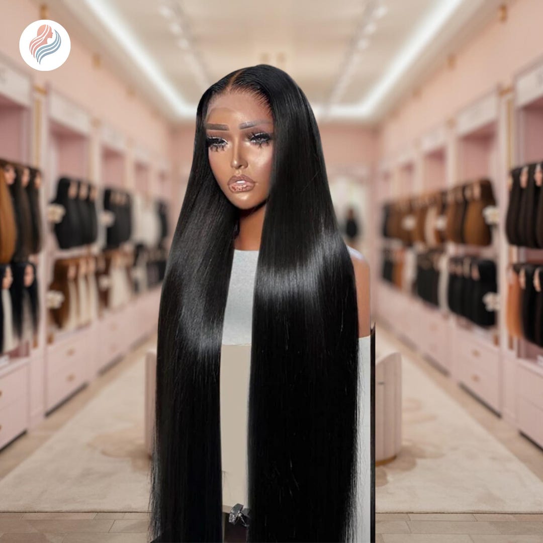 40 Inch Straight HD Lace Front Wig: Brazilian Virgin Hair, Natural ...